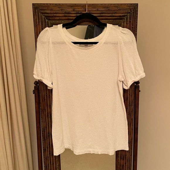 LOFT | Tops | Loft White Short Sleeve Blouse | Poshmark